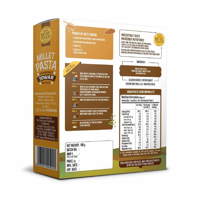 Sorghum Millet Pasta - Jowar – Native Touch
