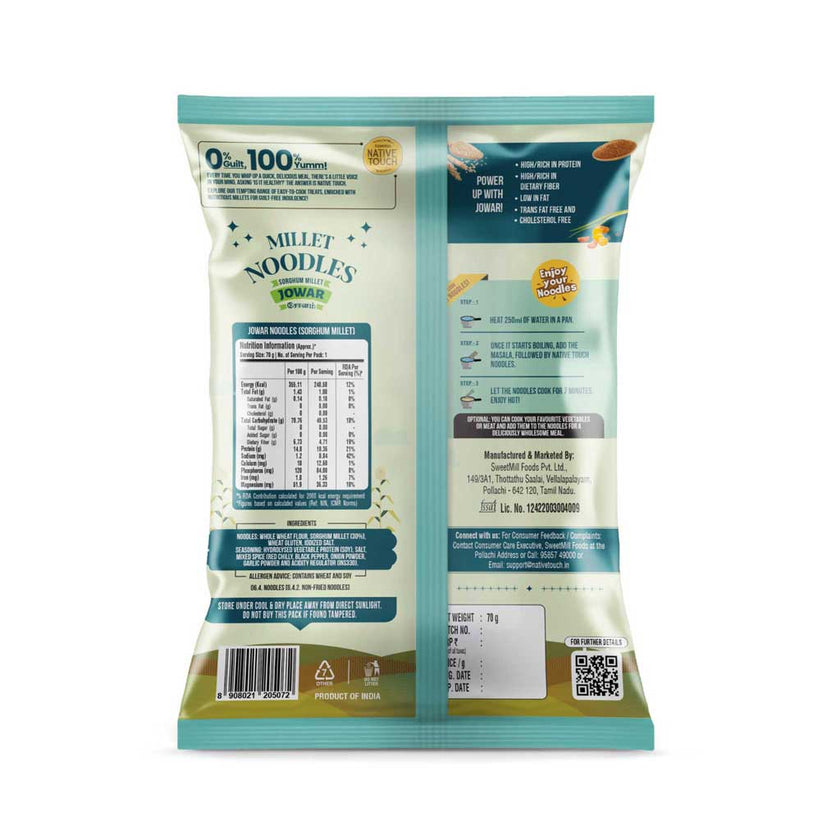Sorghum Millet - Jowar Combo (2 Noodles 1 Vermicelli 1 Pasta) – Native ...