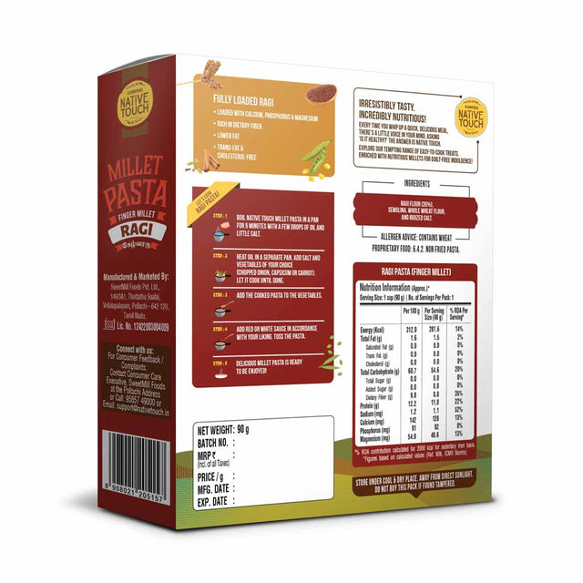 Finger Millet Pasta - Ragi - Pasta For Healthy Diet – Native Touch